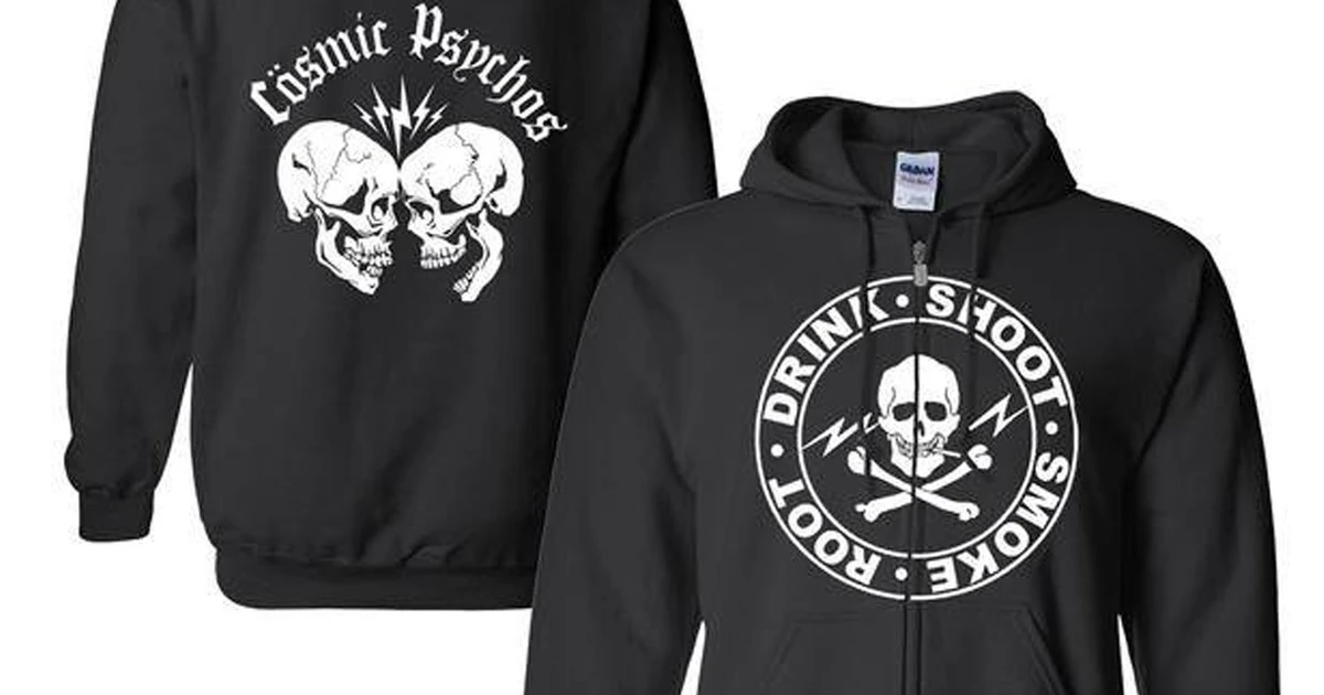 Cosmic Psychos Drink Shoot Zip Up Hoodie (Black)