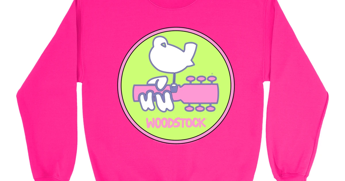 Woodstock Bright Colored Sweatshirt | Neon Pastel Ombre Logo Design ...