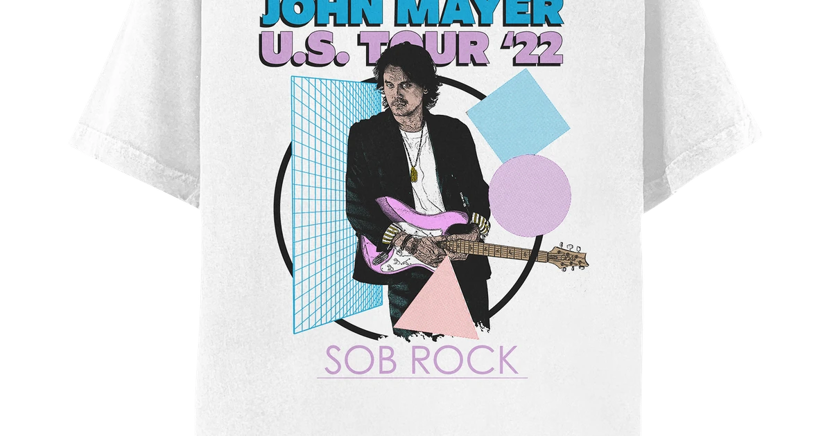 John Mayer Sob Rock Portrait White Tour Tee