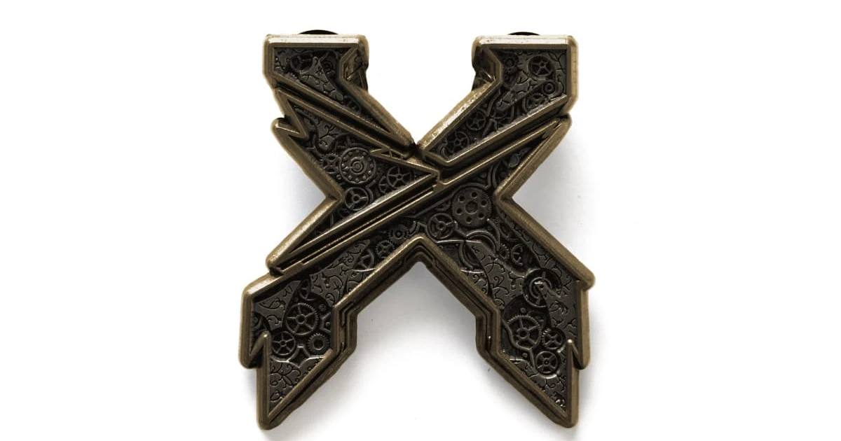 Excision 'Mech' Logo Pin - Antique Gold