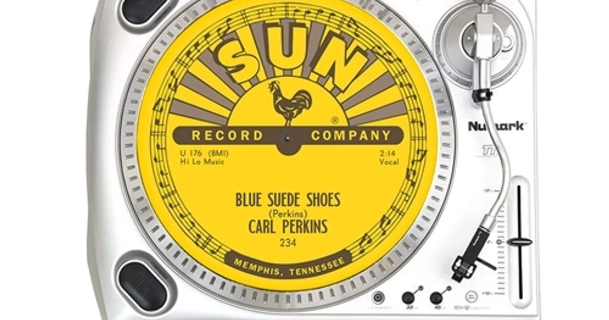 Sun Records Carl Perkins Blue Suede Shoes Turntable Slip Mat
