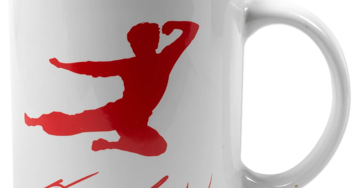 Bruce Lee Flying Man White Mug