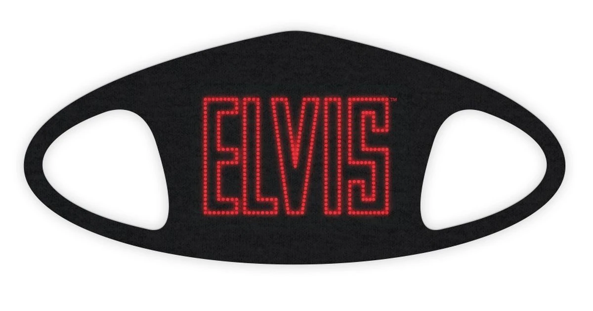 Elvis Presley in Lights Face Mask