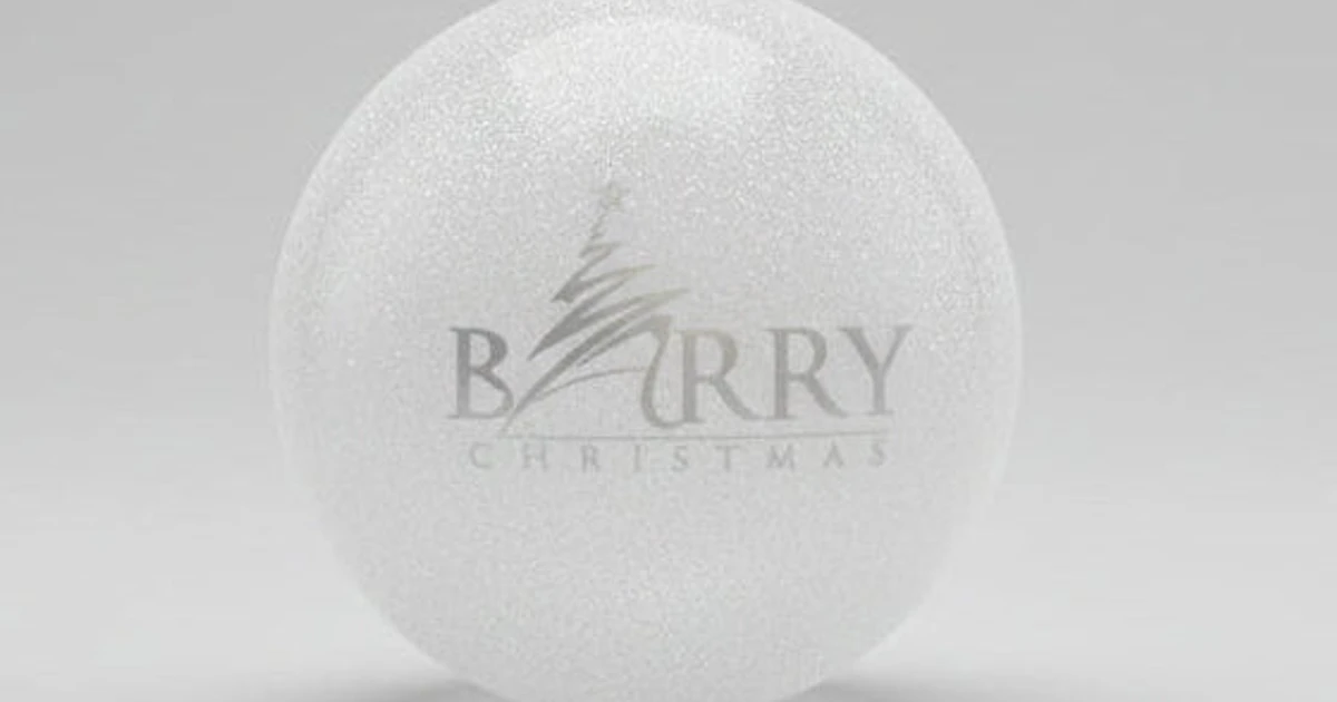 Barry Manilow Barry Christmas White Glitter Ornament