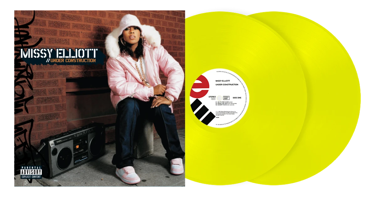 Missy Elliott Under Construction Neon Yellow 2LP Vinyl